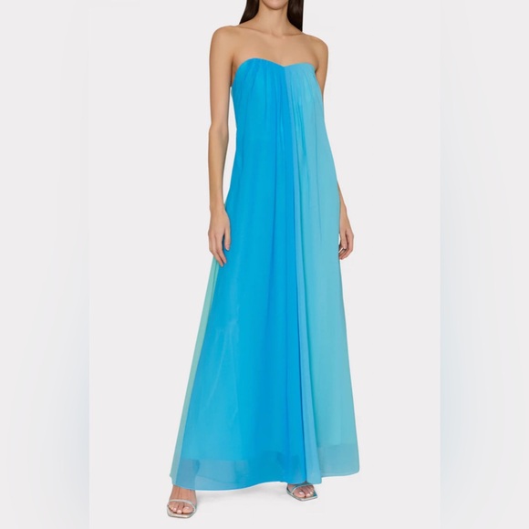 Milly | Dresses | Milly Sunset Stripe Strapless Dress Blue Multi | Poshmark